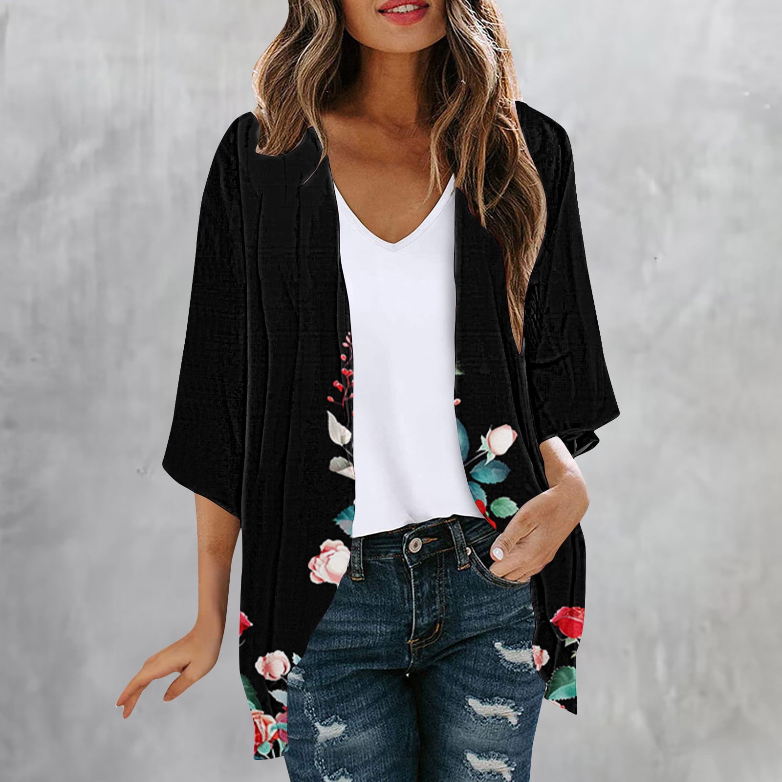 Click here for Egnmcr Cardigan Ladies Cardigans Fashionable Print... prices