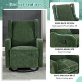 Muumblus Wingback Swivel Recliner, Glider Rocking Chair for Living Room ...