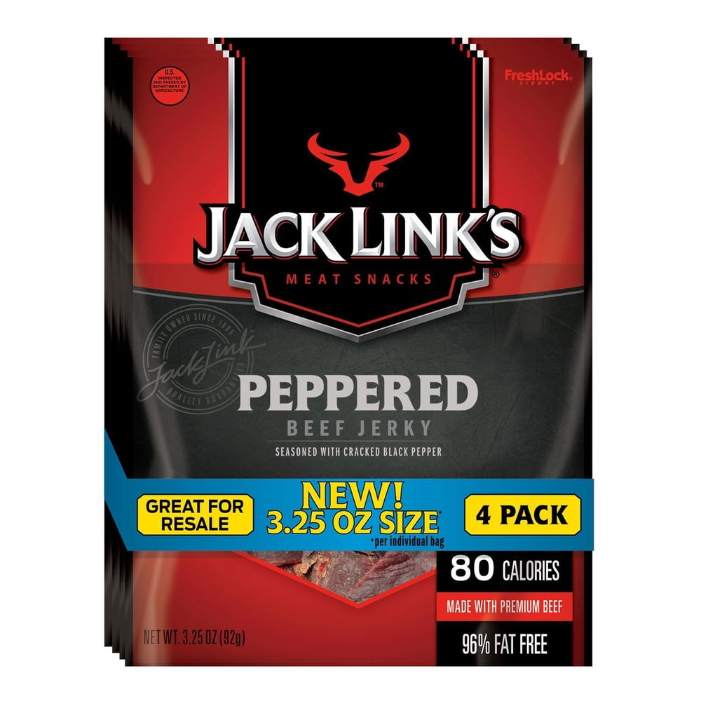 Jack Link's Peppered Beef Jerky (3.25 oz., 4 ct.) - Walmart.com ...