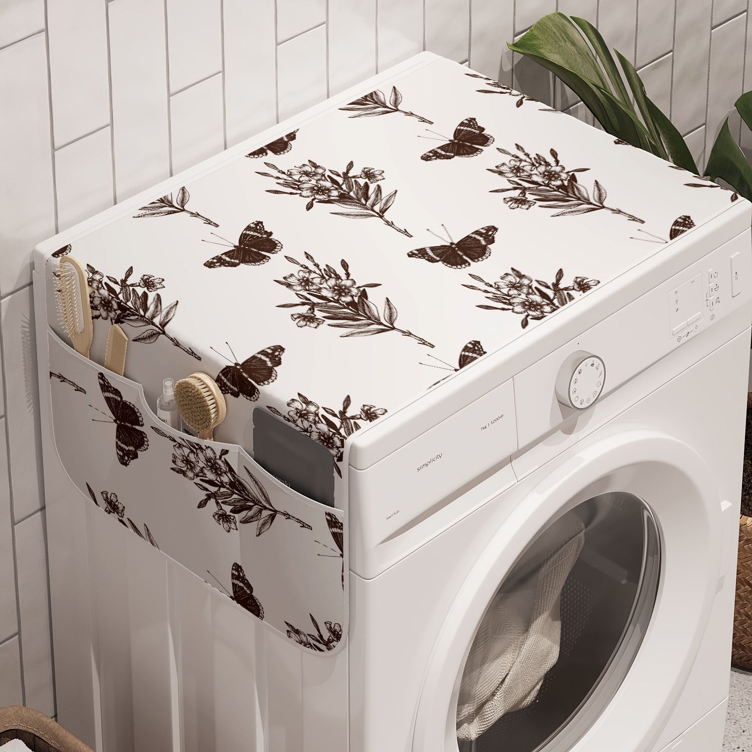 Nature Washing Machine Organizer, Botanical Garden Along Hand Drawn ...