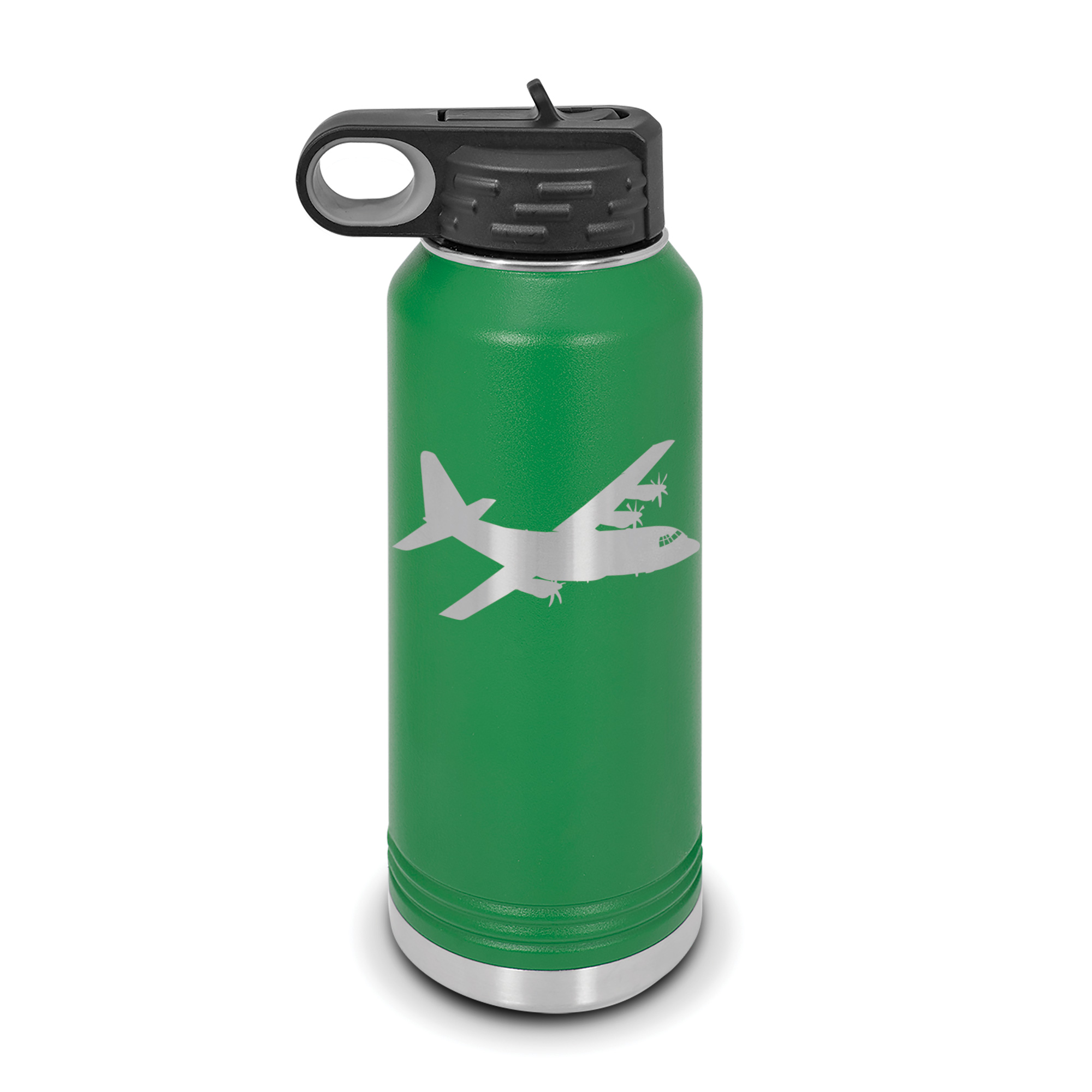 C-130 Hercules Water Bottle 32 oz - Laser Engraved w/ Flip Top ...