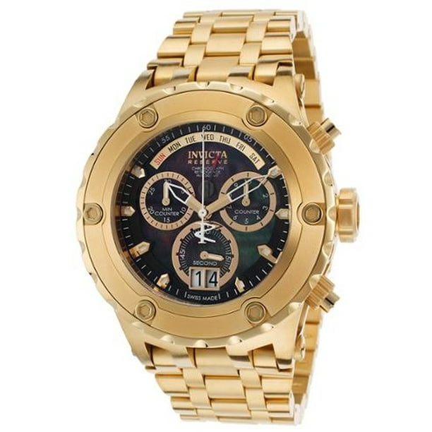 Invicta - Invicta Men's Subaqua Reserve Chrono 18K Gold Plated Ss Black ...