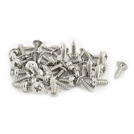 50pcs 3x10 Stainless Steel Head Self-Tapping Screw with Shoulder Washer ...