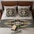Bed Runner for Cal King Size Bed, Grey Orange Black 3 Pcs Bedding ...