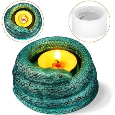 Candle Holder Mold Silicone Snake Shape Resin Mold Epoxy Candlestick ...
