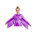 TSSOE Kids Girls Tassels Jacket And Pants Metallic Hip Hop Dance Outfit ...