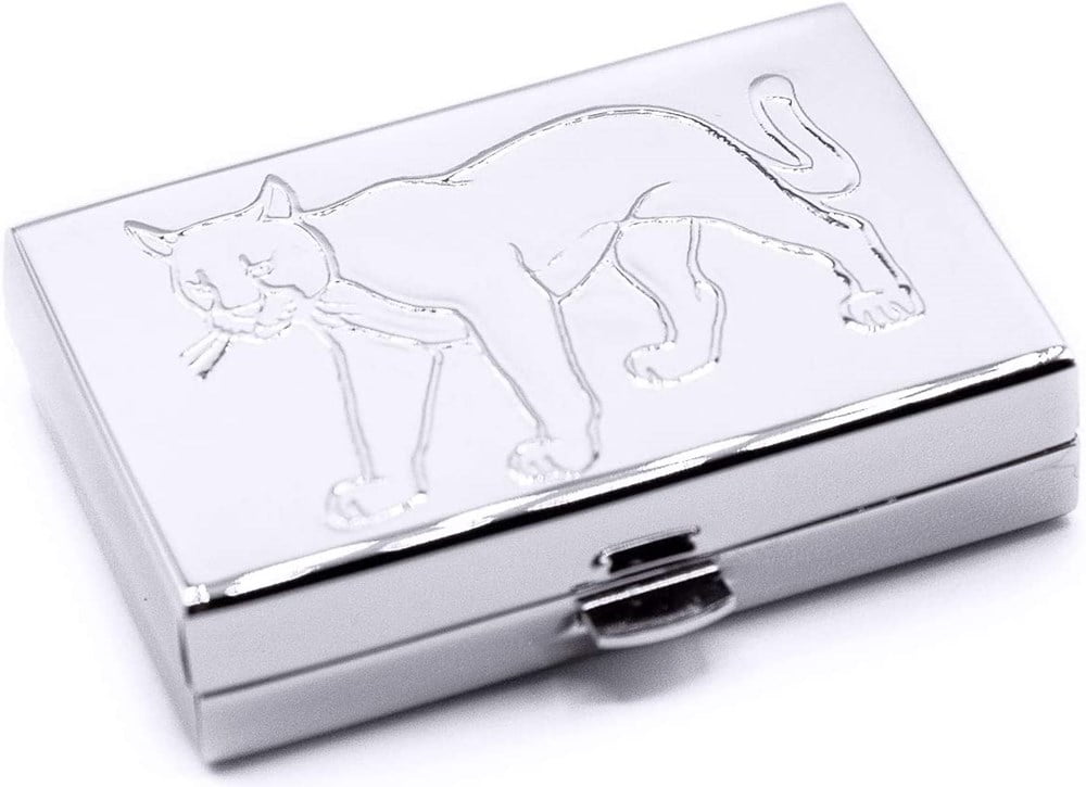 Panther Rectangle Pocket Purse Portable Travel Pill Box - Walmart.com