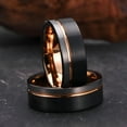 8mm Wide Tungsten Steel Ring Flat Electroplating Two-color Face Black ...