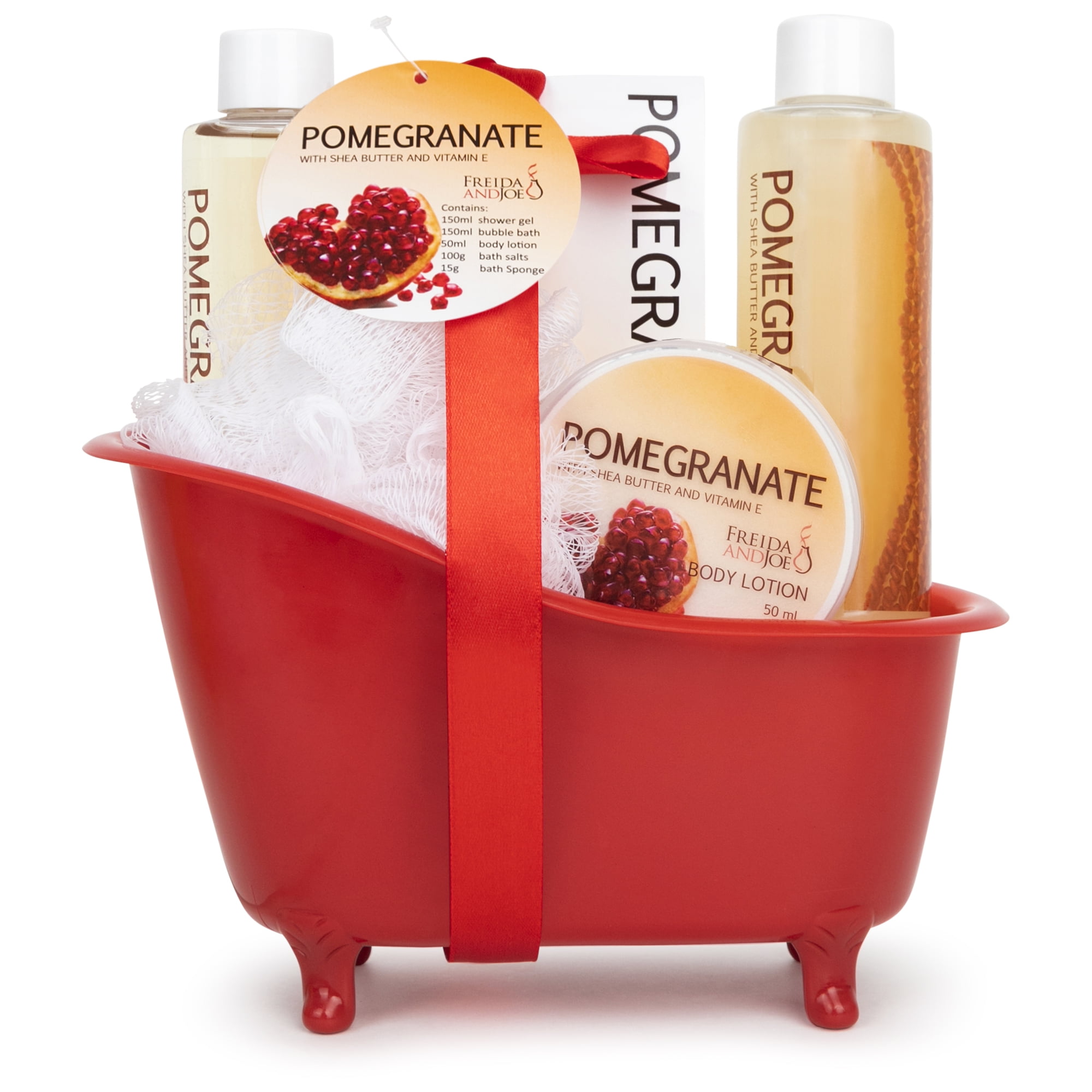 Freida and Joe - Pomegranate Spa Bath Gift Set in Red Tub - Walmart.com
