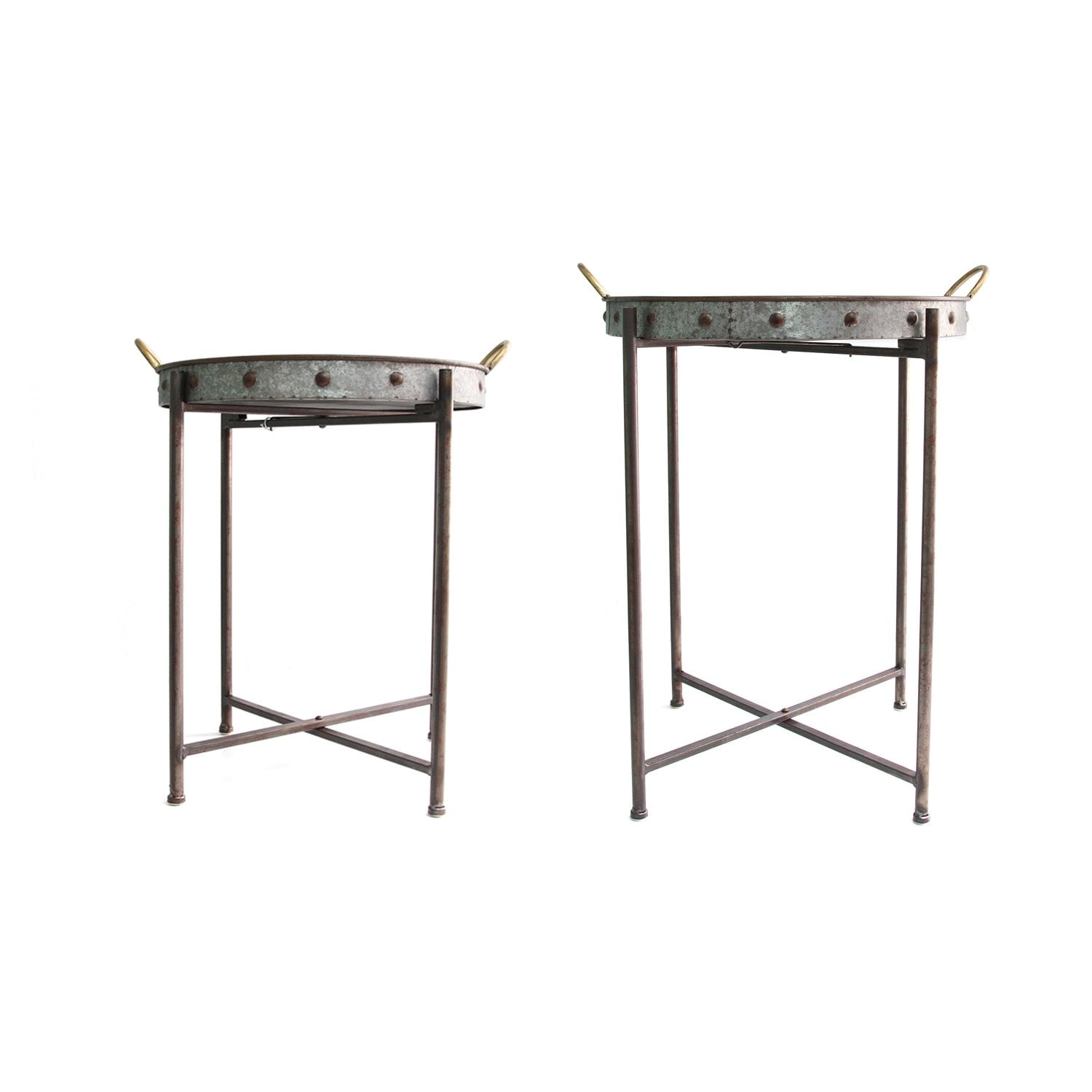 Stratton Home Decor Set of 2 Metal Tray Tables - Walmart.com
