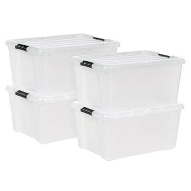 Free Shipping! Homz® 31 Quart Clear See-Thru Plastic Storage Bins with ...
