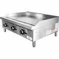 36” Commercial Thermostat Gas Griddle – NSF Certified, 90,000 BTU, 3 ...