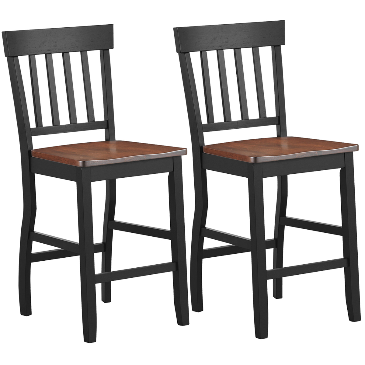 Set Of 2 Bar Stools 24 Counter Height Barstool Pub Chair Solid Wood Set Of 2 Bar Stools 24 Counter Height Barstool Pub Chair Solid Wood