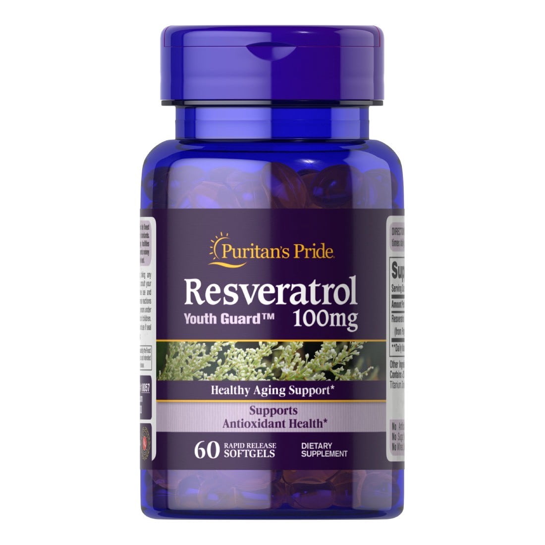 Resveratrol 100mg Puritans Pride Suplemento Vitamina Resveratrol ...