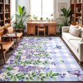 Area Rug 5x8ft, Summer Flower Leaf Butterfly Washable Rugs for Living ...