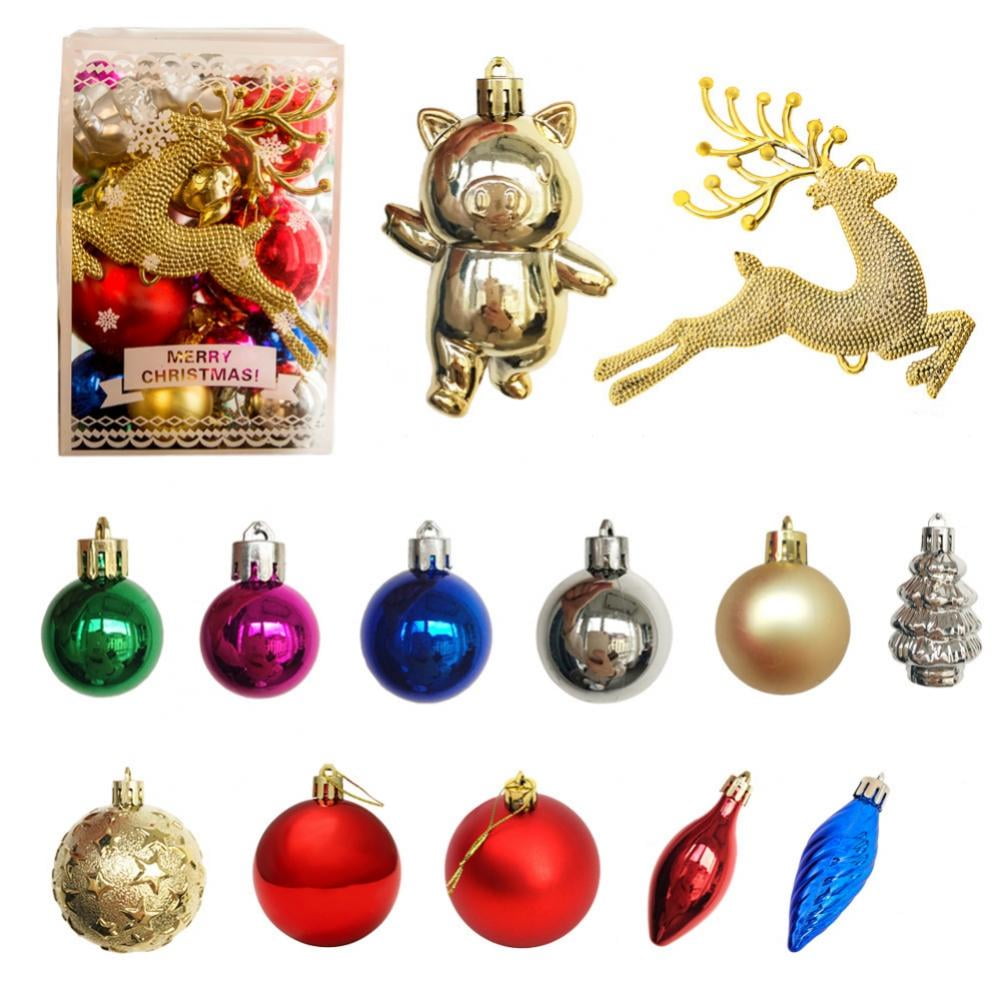 Christmas Balls Ornament - 30-Pack Assorted Shatterproof Tree Ornaments ...