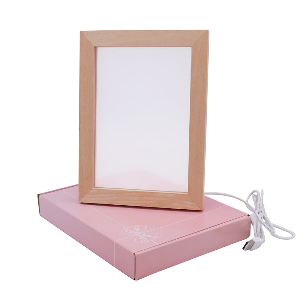 Buy VING 2sets / pack Wood Photo Frame 3D LED Photo Frame Kit ( Wooden ...