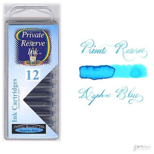 Pack/12 Private Reserve Fountain Pen Ink Cartridges, Daphne Blue ...