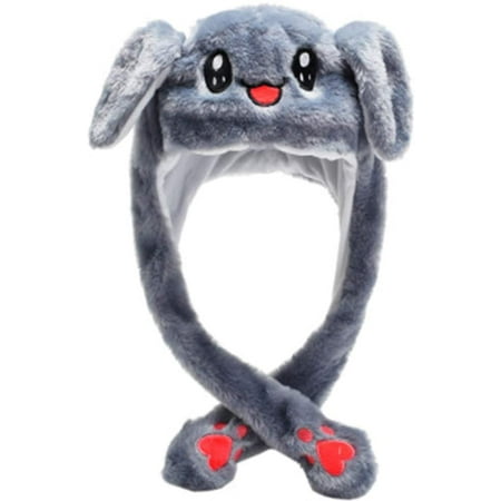Moving Ears Rabbit Hat Plush Bunny Ears Headband Funny Plush Bunny Hat ...
