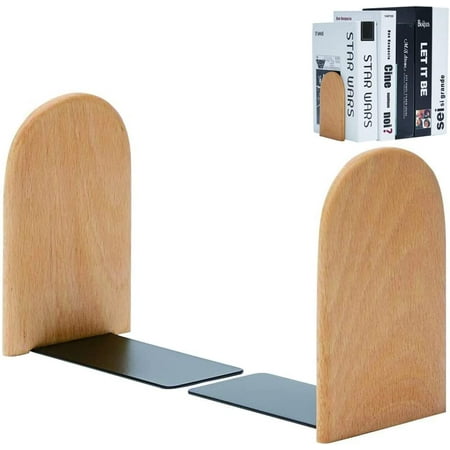 ShenMo 1 pair of wooden book tails, heavy-duty bookshelves, wooden book ...