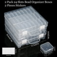 Huaxiangoh Bead Organizer Box, 24 Grid Clear Plastic Storage Container, Craft Jewelry Case, 2 ...