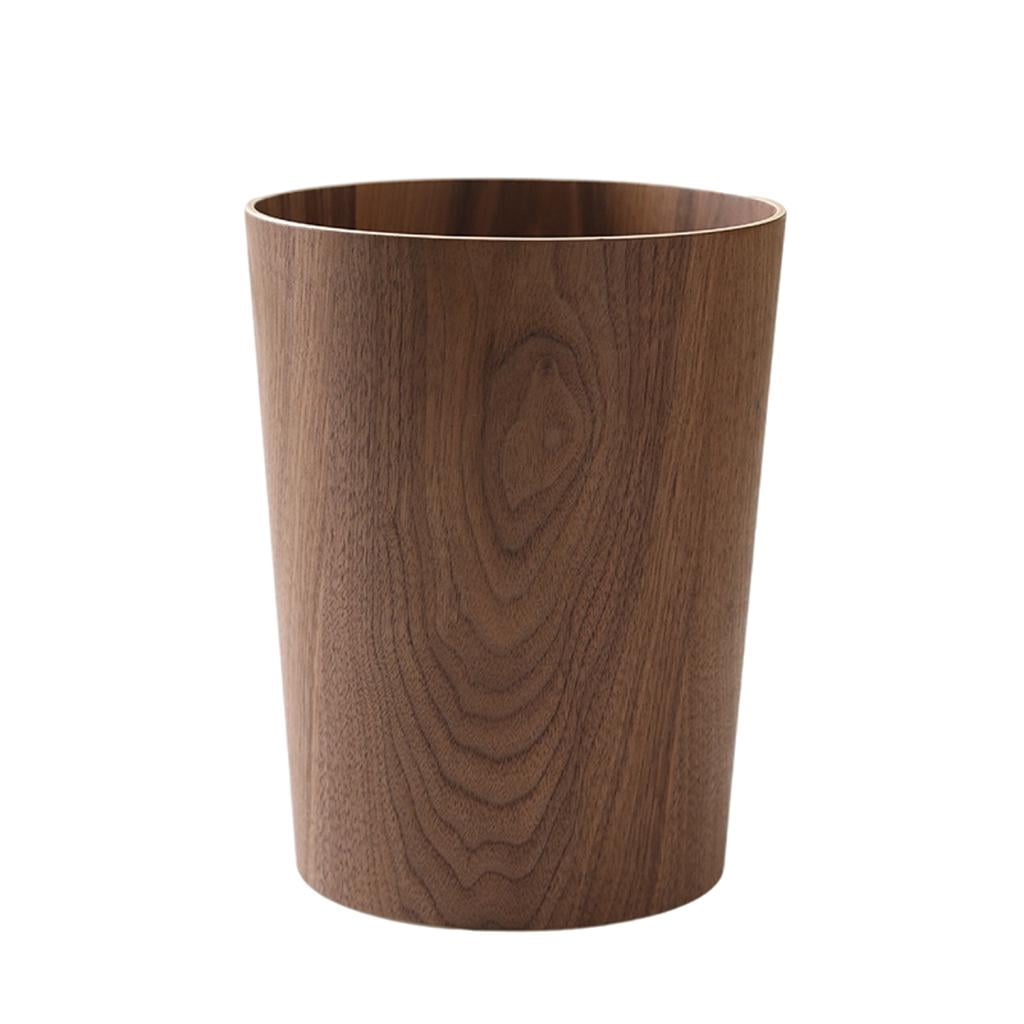 9L Solid Wood Waste Bin Simple kitchen and office Cleaning Tools ...
