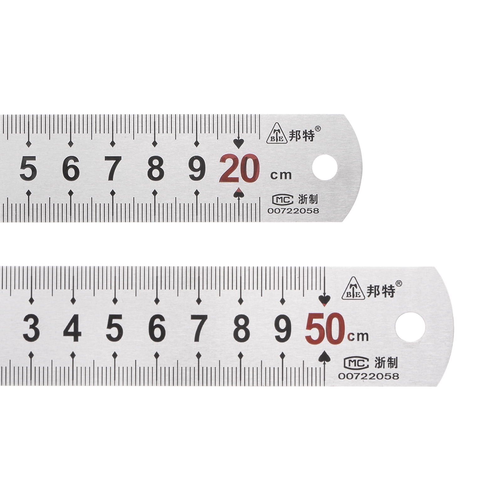 Recta Regla Juego 8"x1.02" y 20"x1.14" 201 Inoxidable Acero Métrico ...