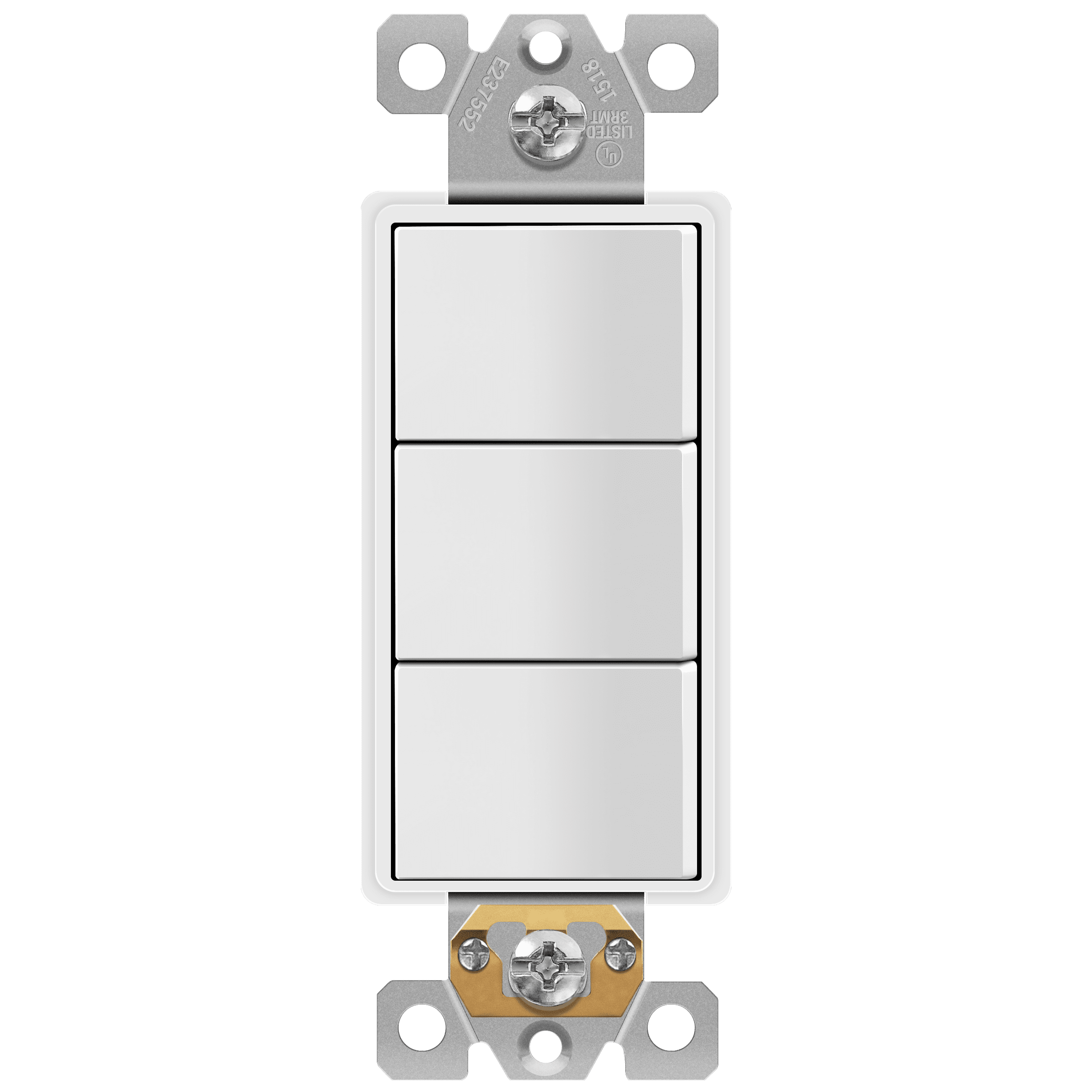 ENERLITES Triple Paddle Rocker Switch, Ground terminal, Clamp-Type Back ...