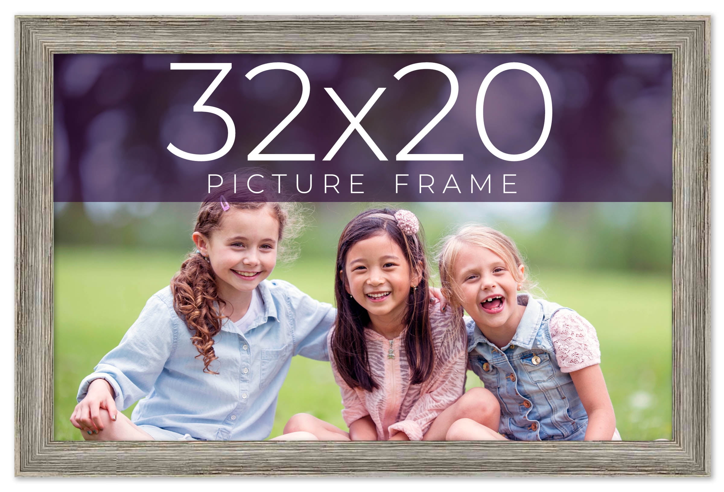 32x20 Frame Grey Real Wood Picture Frame Width 1 inches | Interior ...