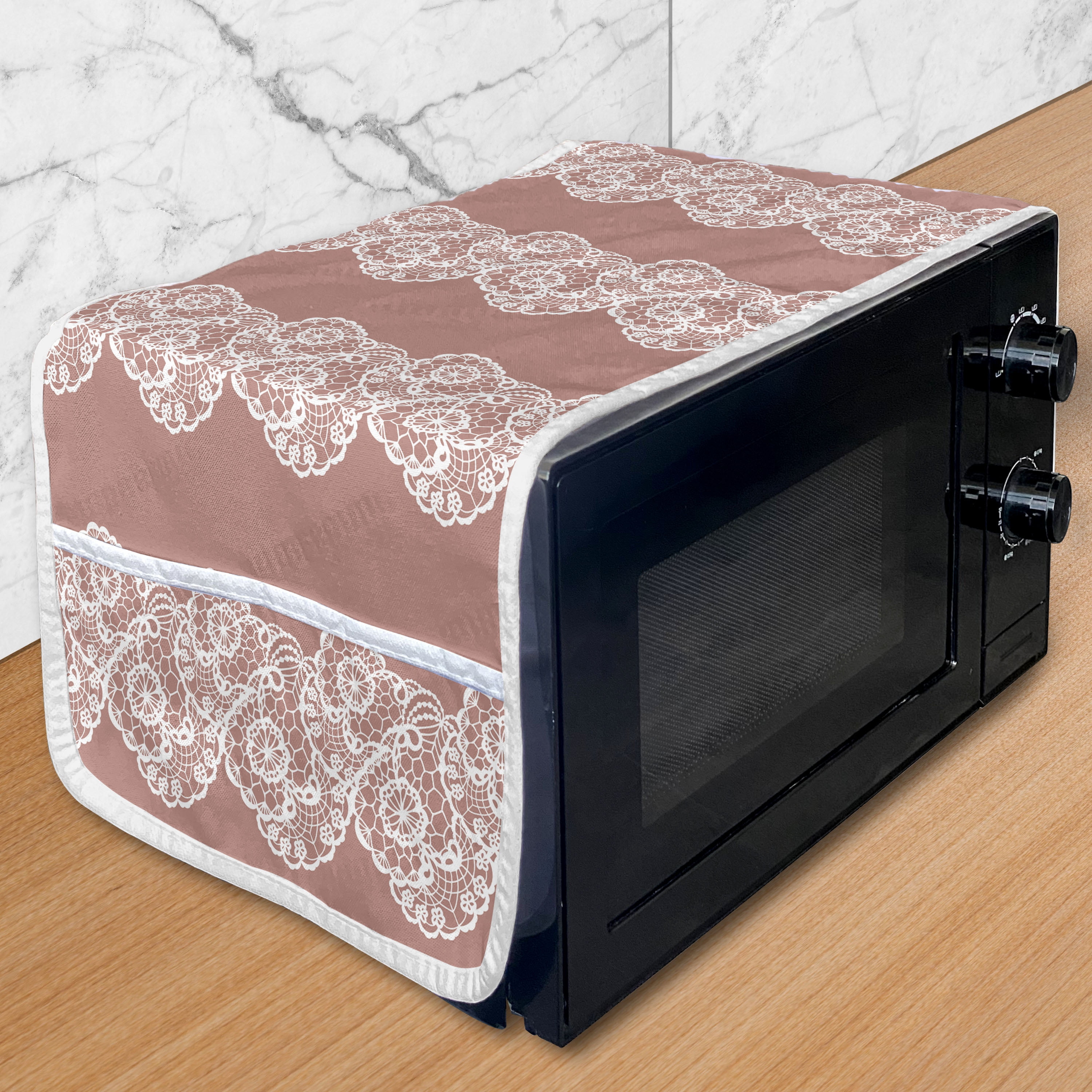 Vintage Microwave Oven Cover, White Lacy Vintage Romantic Trimming ...