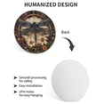 8 Inch Round Stained Glass Style Dragonfly Metal Sign, Floral and ...