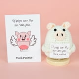 HomeCozy Positive Crocheted Pig with Encouraging Card Emotional Support ...
