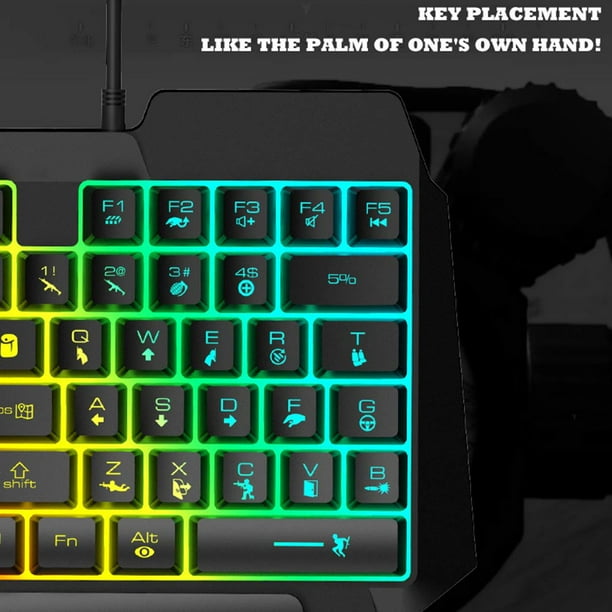One Handed Keyboard and Mouse Combo 39 half keyboard Keys Gaming Board ...