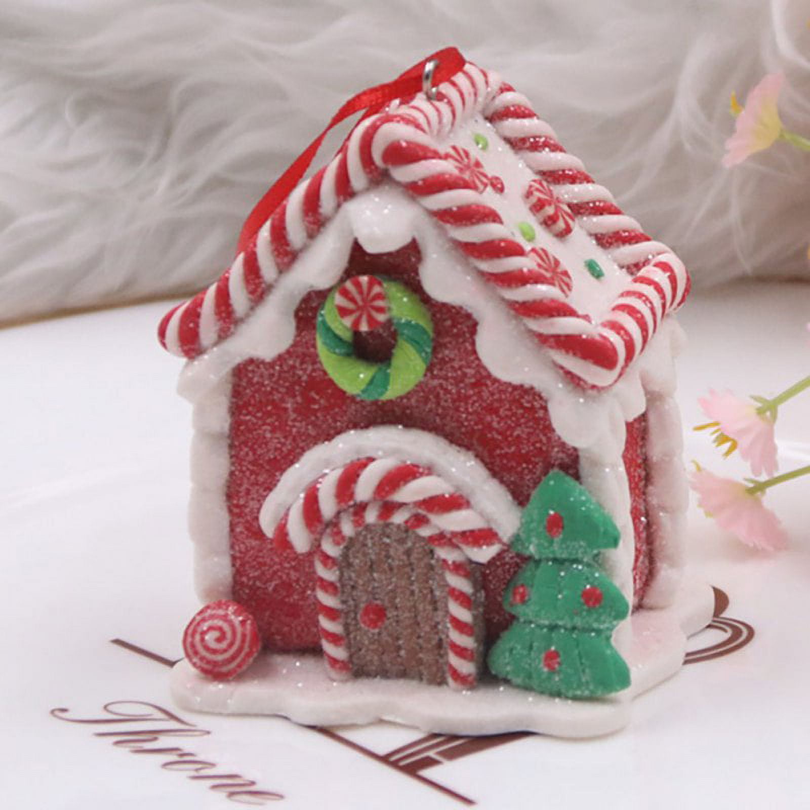 4" Resin Christmas Gingerbread House Ornamnet, Hanging Pendant for ...