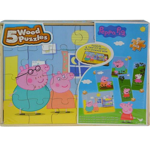 Peppa Pig 5pk Wood Puzzle - Walmart.com - Walmart.com