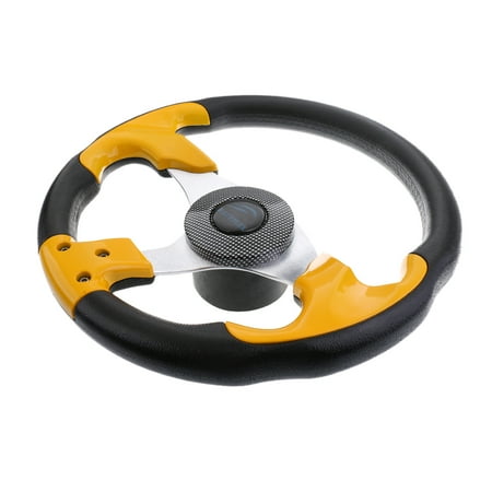 12.4inch/31.5cm Aluminum Pontoon Boat Steering Wheel 3 Spoke 3/4-inch ...