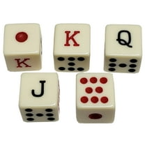 Cyber-Deals Set of 5 Premium Spanish Poker Dice (Ivory) Cubilete Dados ...