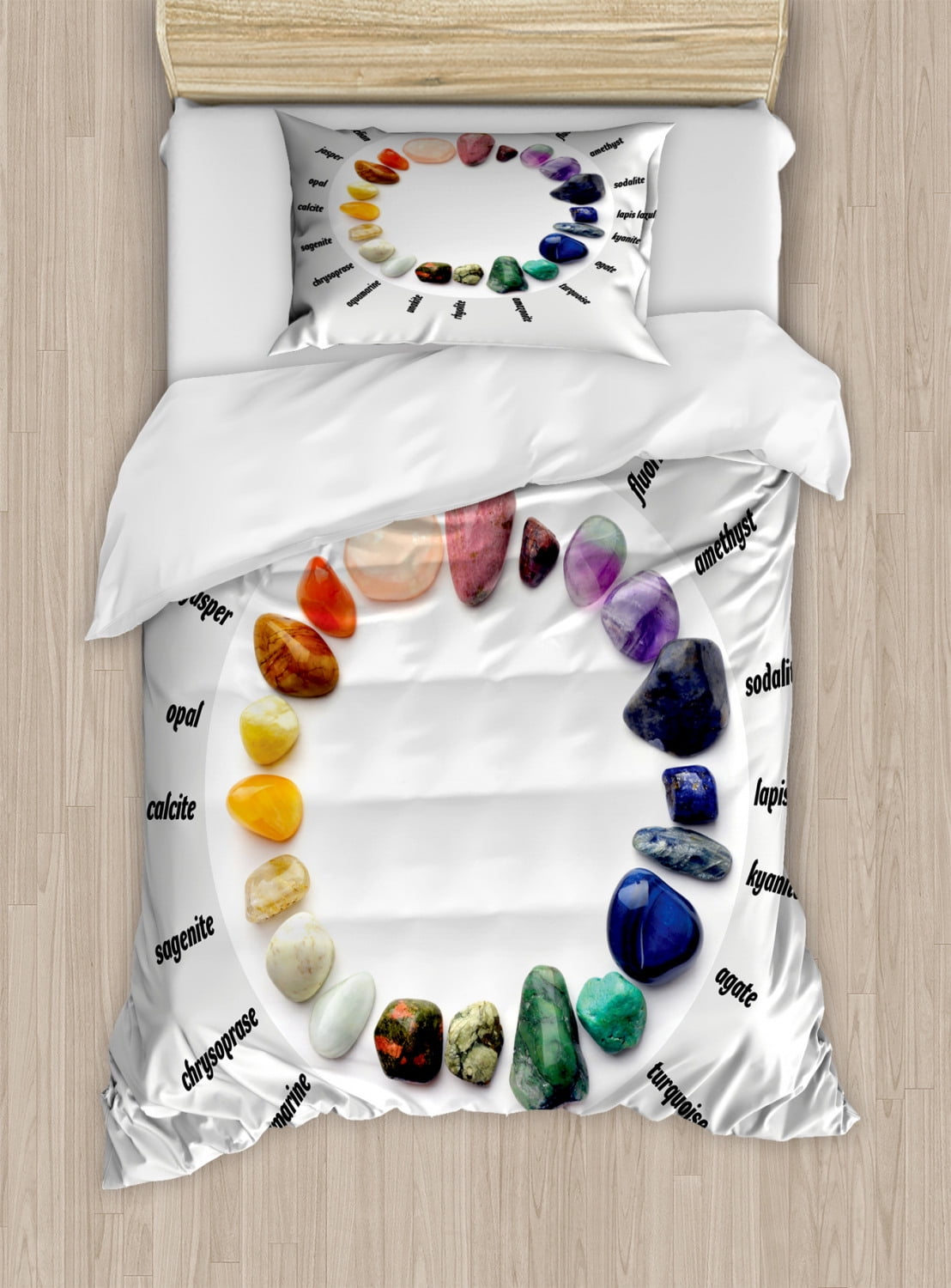 Colorful Duvet Cover Set Twin Size, Meditative Stones Pattern in ...