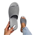 Blue Ladies Beach Shoes Spring, Summer Fabric Plus Size Slippers Trendy ...