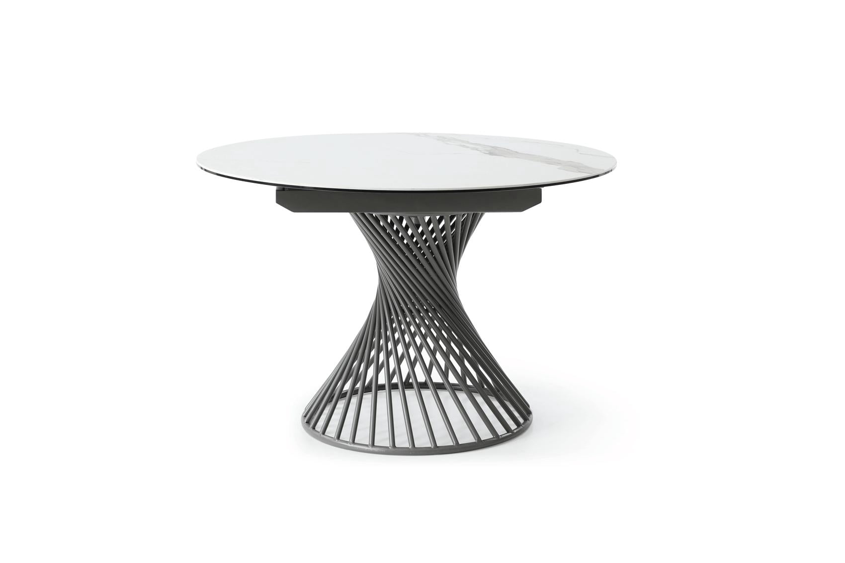 Round White Ceramic Dining Table w/Extension 9034 ESF MADE IN ITALY ...