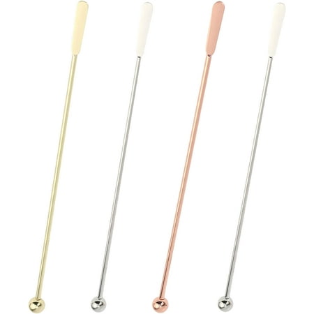 SICED 4Pcs Cocktail Stirrers, Stainless Steel Cocktail Stirrers ...