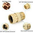STYDDI Brass Garden Hose Quick Connect Fitting, 3/4” GHT Solid Brass Water Hose Quick Connector ...