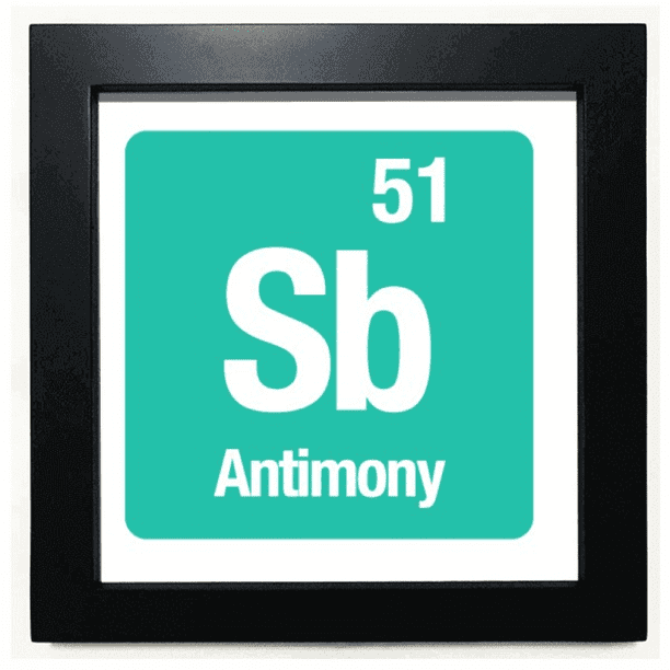 SB antimonio elemento químico Chem Mesa de pared con marco cuadrado ...
