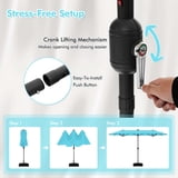 Costway 13FT Double-sided Patio Umbrella with Solar Lights Crank Handle ...