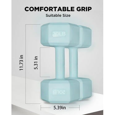 Magshion Neoprene Coated Dumbbell Hand Weights, 15 lb Pair, Anti-Roll ...