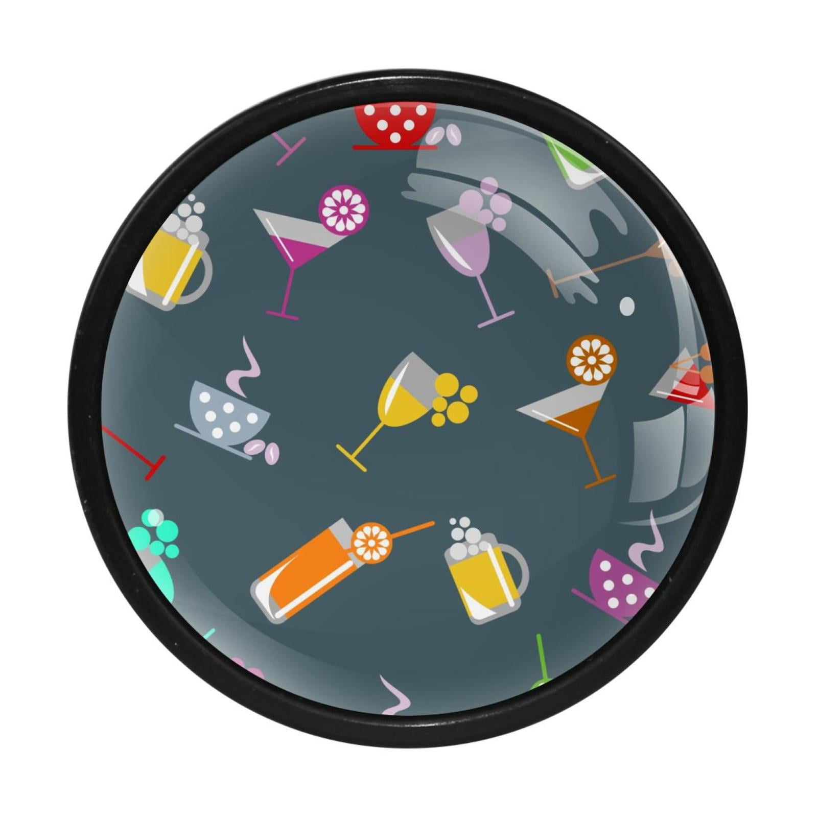 4 Pcs Cocktail Glass Wine Beer Knobs for Kitchen Cabinet Cupboard ...