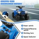TOBBI 6V Kids ATV Quad Car, 4 Wheeler Toy with LED Headlight, Horn, Speed Indicator, Blue ...
