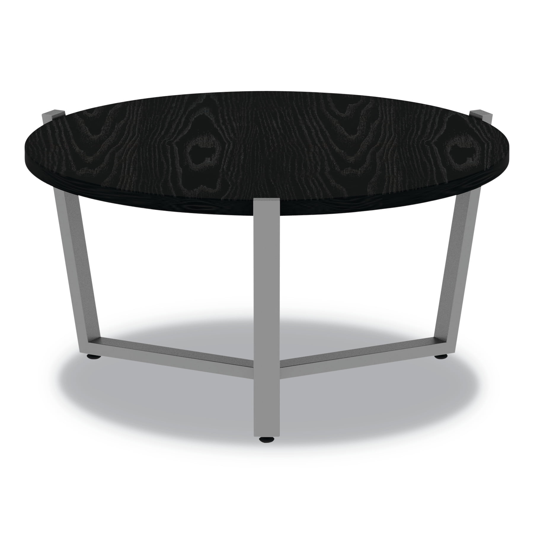 Alera Round Occasional Coffee Table, 29 3/8 dia x 15 3/4h, Black/Silver ...
