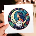 3drose, Julia Female Name, Moon, Woman, White Wolf Head. Art Gift for a ...