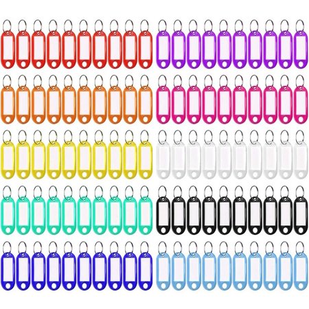 Luggage Key Rings, 100 Pcs Baggage Key Tag Holder ID Tags Plastic ...
